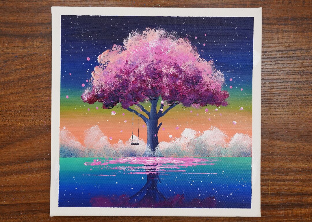 Tree Landscape Acrylic Painting 1210 - Etsy