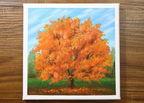 Maple Tree Acrylic Painting on Canvas 1031 - Etsy