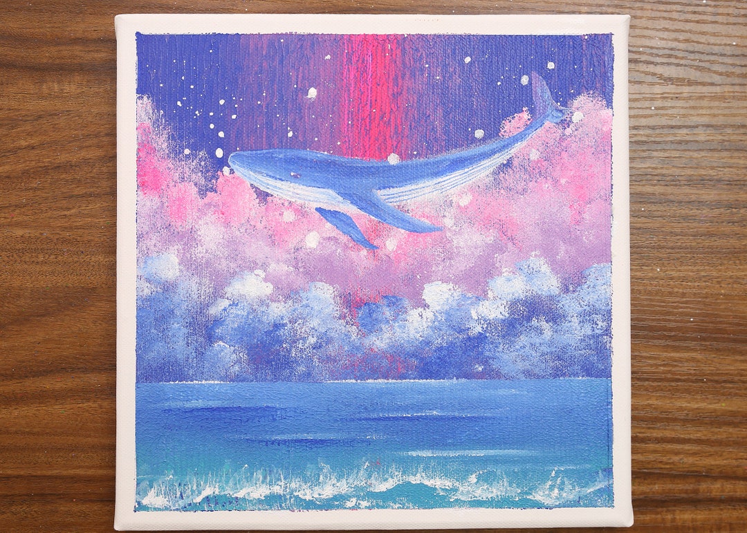 Whale Acrylic Painting on Canvas 948 - Etsy
