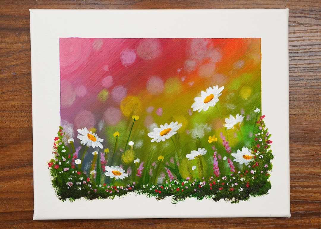 Beautiful Daisy Flowers Acrylic Painting 1221 - Etsy