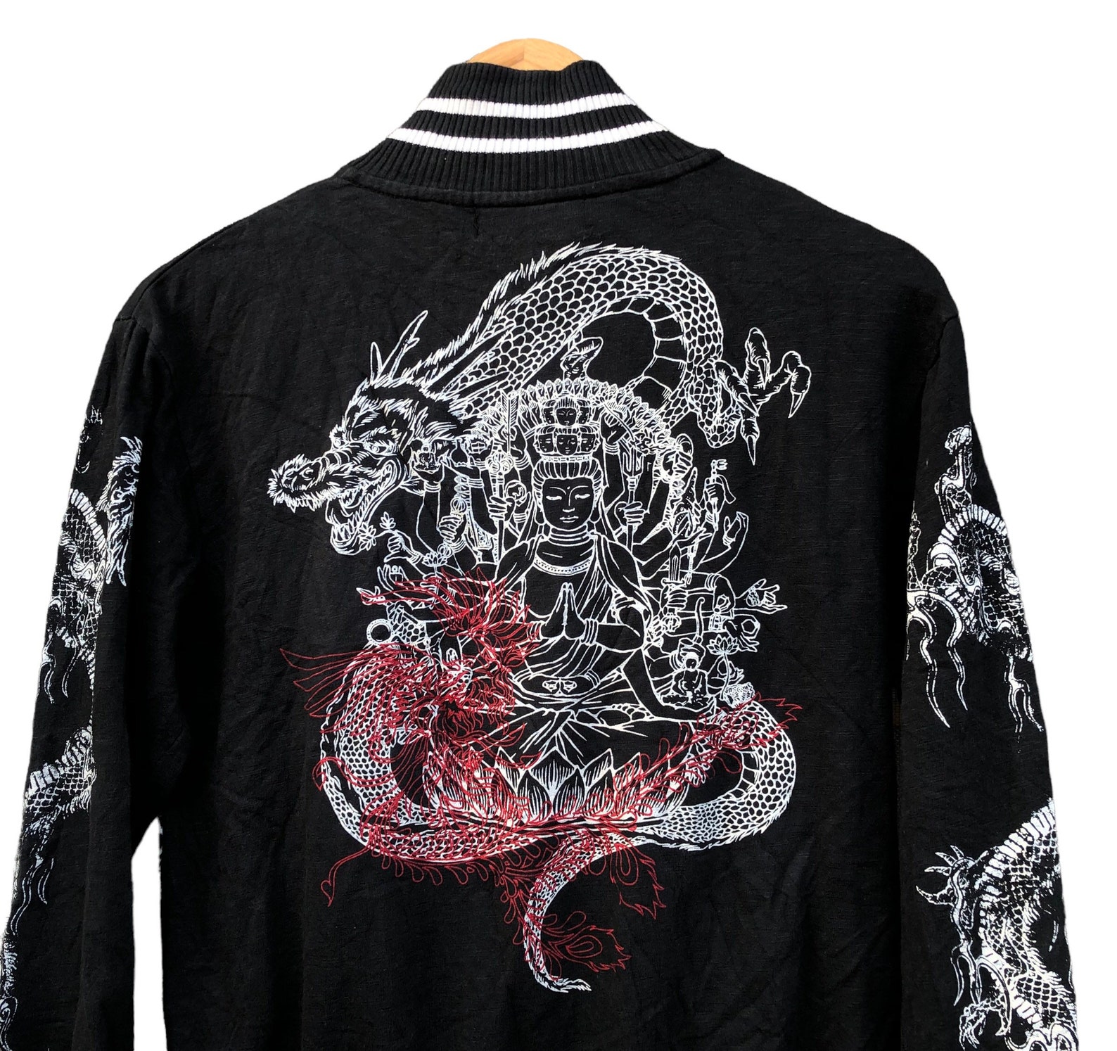 Sukajan Dragon Buddha Varsity Jackets Dragon Sweaters Size M - Etsy