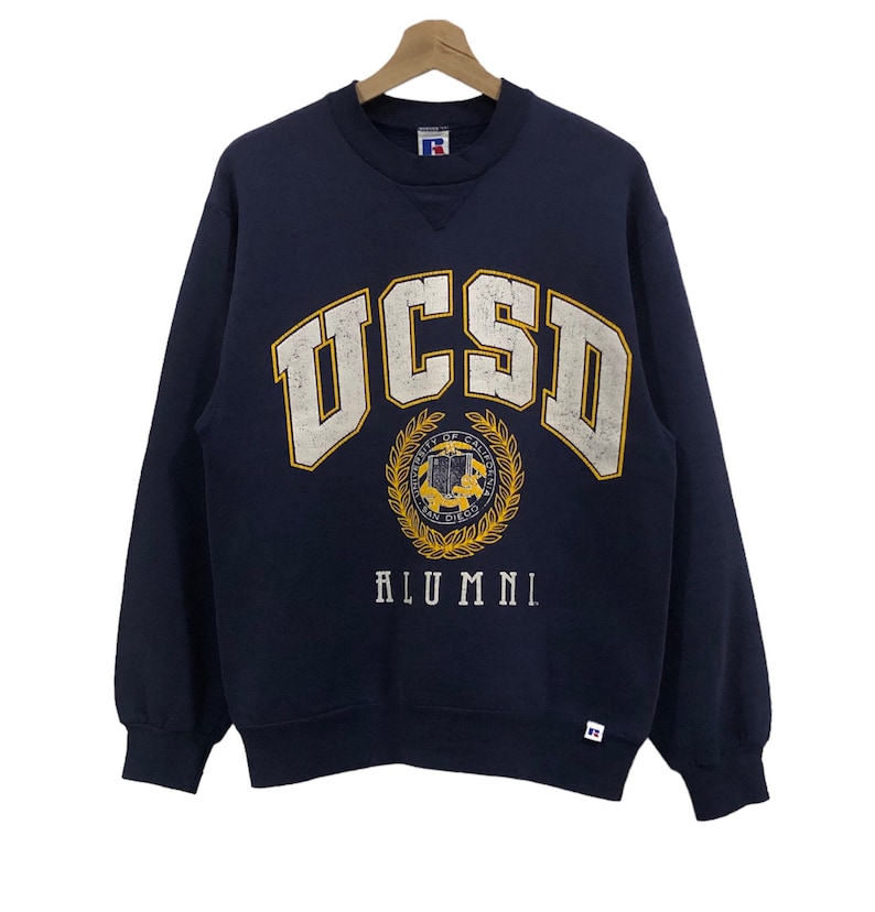 Vintage 1990s UCSD Alumni University of California San Diego Navy Blue Russell Athletic Tags ...