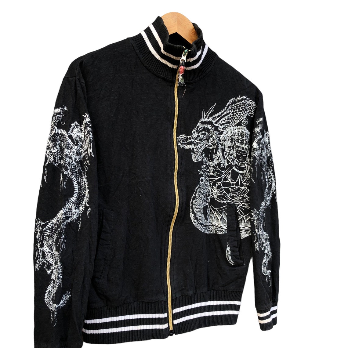 Sukajan Dragon Buddha Varsity Jackets Dragon Sweaters Size M - Etsy