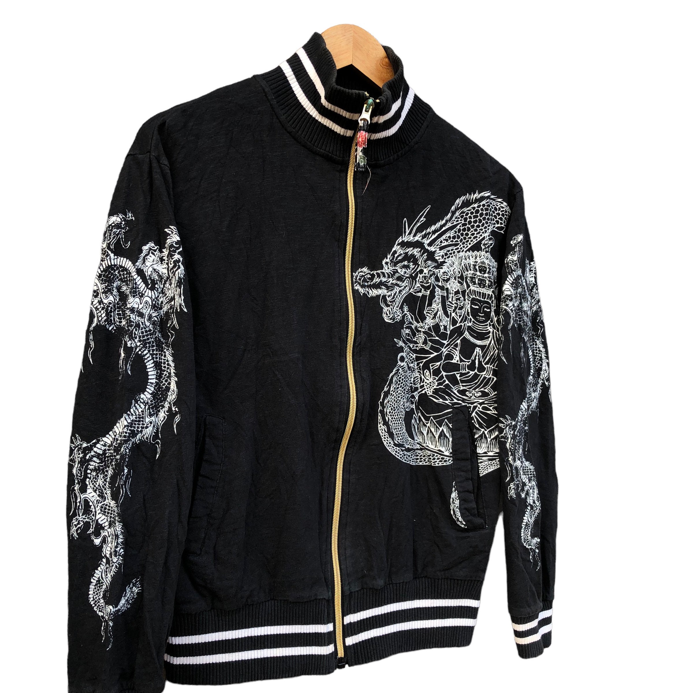 Sukajan Dragon Buddha Varsity Jackets Dragon Sweaters Size M - Etsy