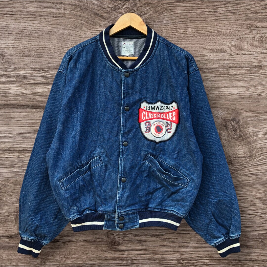 Rare Vintage 90s Wrangler Blue Bell 13MWZ Wrangler Varsity Jean Jacket ...