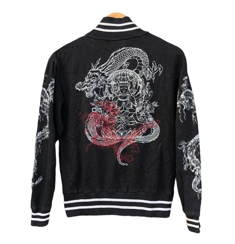 Sukajan Dragon Buddha Varsity Jackets Dragon Sweaters Size M - Etsy