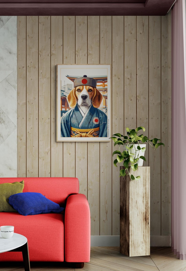 Japanese Beagle Poster. Vector File, Svg, Png, Pdf. Printable Wall Art ...