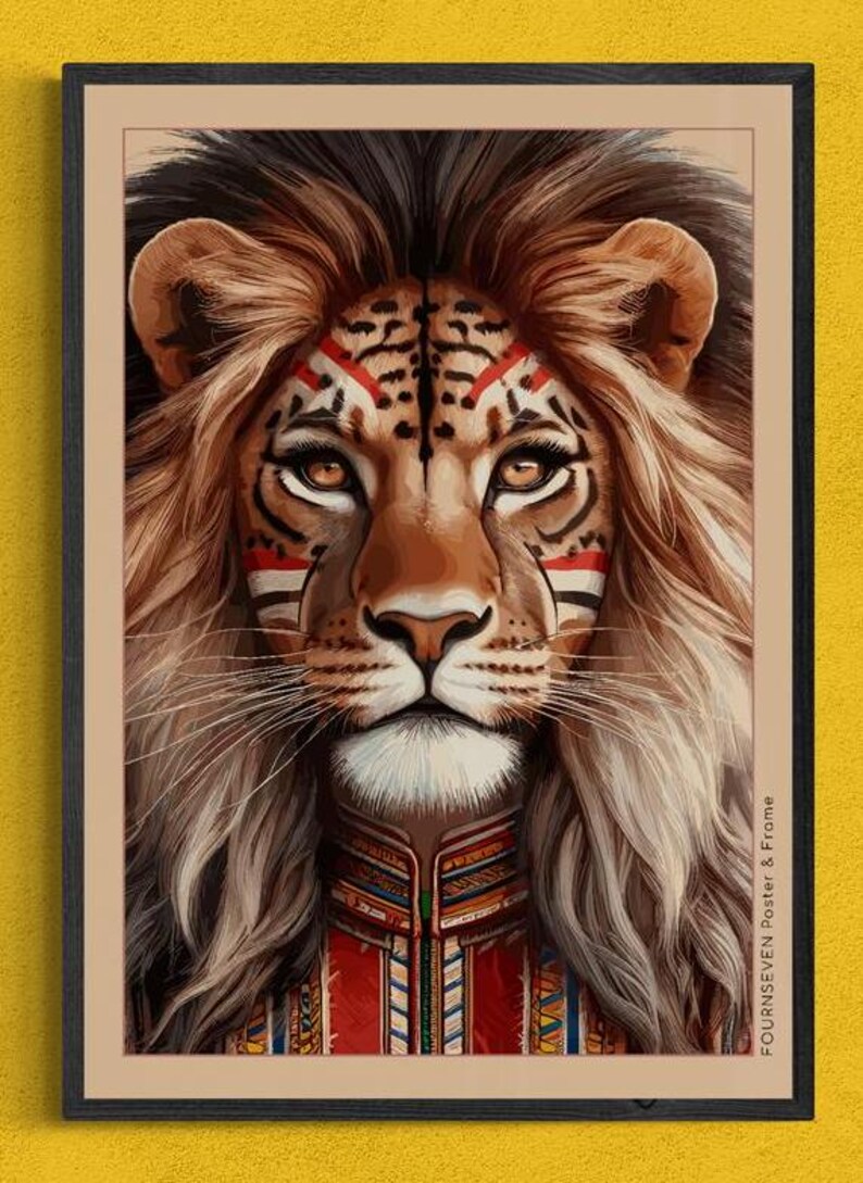 Namibian Lion Portrait 2 Poster. Vector File, Svg, Png, Pdf. Printable Wall Art. - Etsy