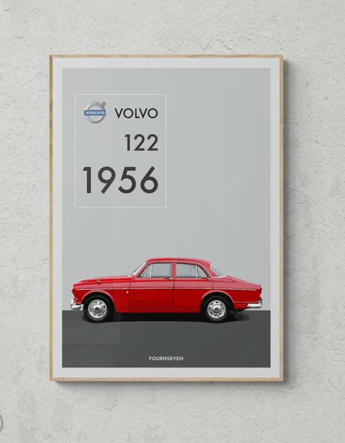 Volvo 122 1956 Graphic Poster. Vector File, Svg, Png, Pdf. Printable ...