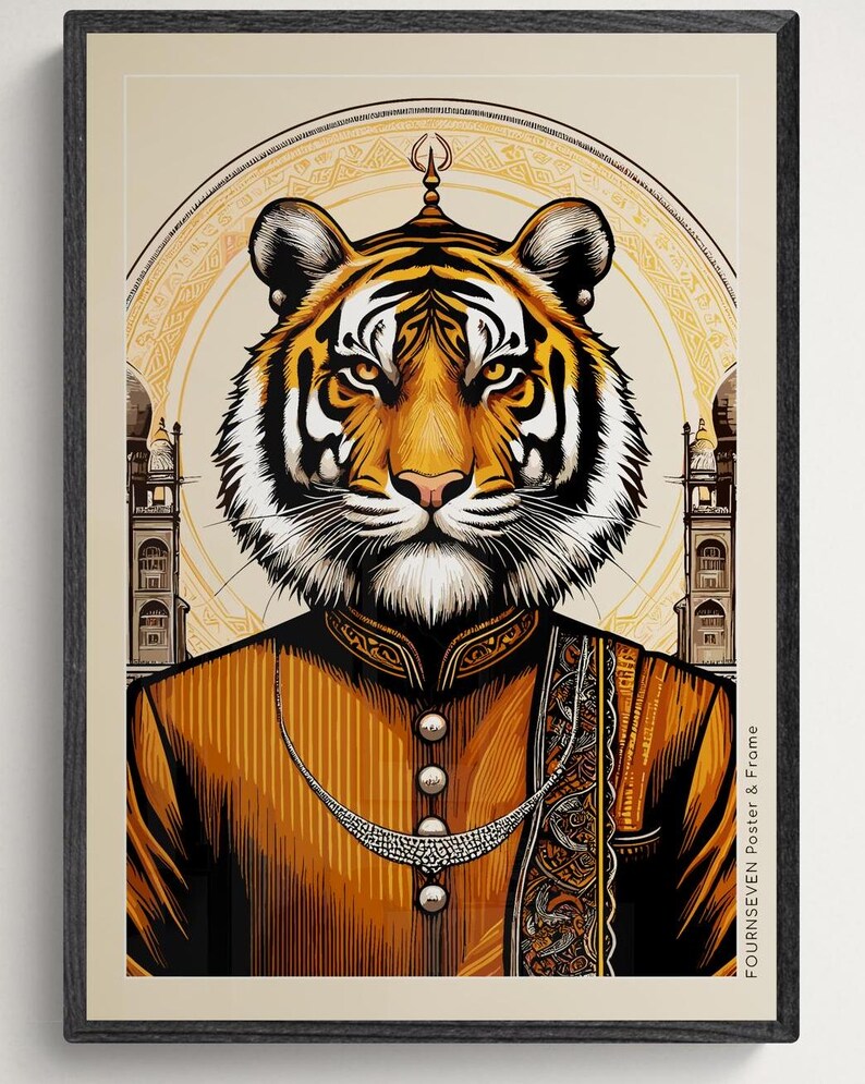 Indian Tiger Portrait Poster. Vector File, Svg, Png, Pdf. Printable ...