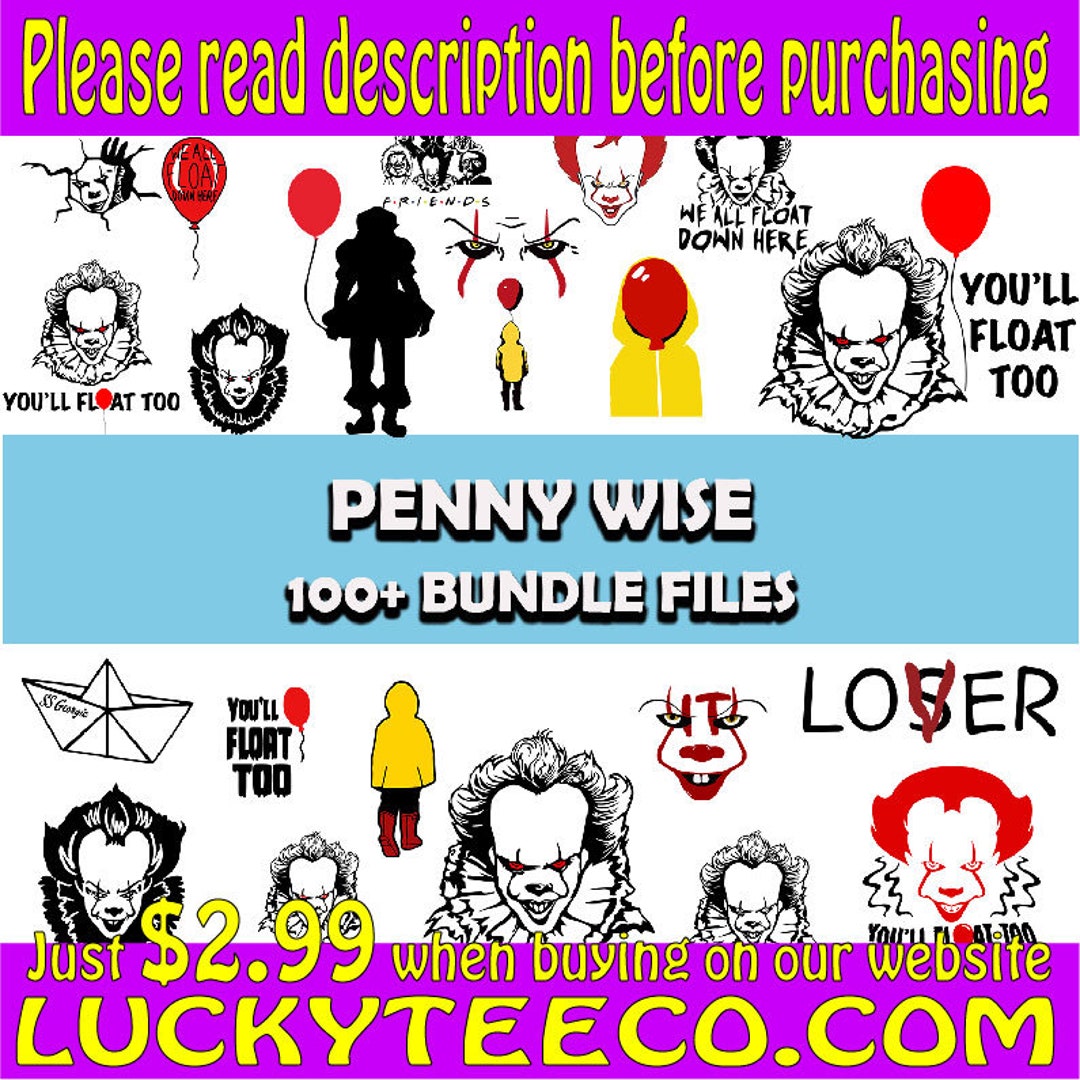 100 Pennywise Svg Bundle, Halloween Svg, Horror Movies Svg, Pennywise ...