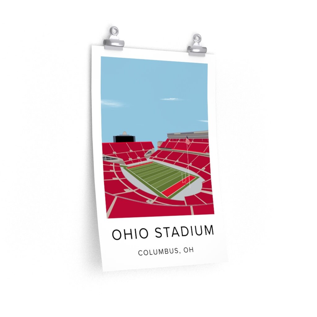 Ohio Stadium Art Poster Print / Ohio State Buckeyes Football / Columbus ...