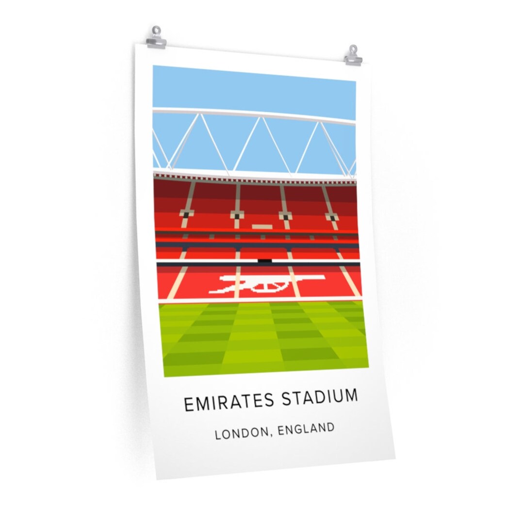 Arsenal FC Emirates Stadium Art Poster / English Premier League ...