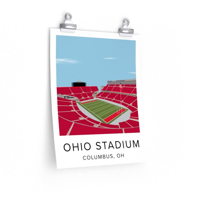 Ohio Stadium Art Poster Print / Ohio State Buckeyes Football / Columbus ...