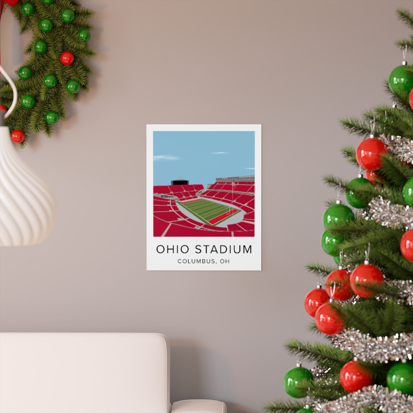 Ohio Stadium Art Poster Print / Ohio State Buckeyes Football / Columbus ...