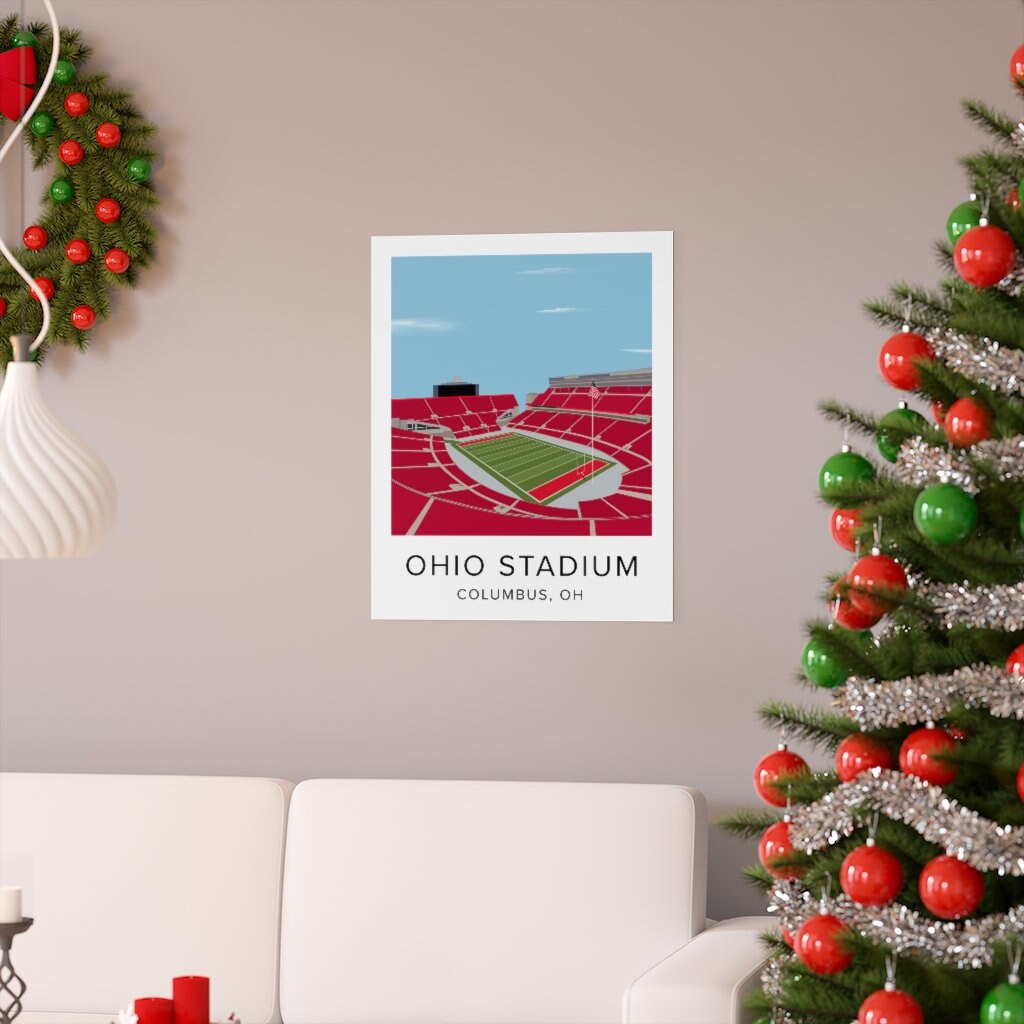 Ohio Stadium Art Poster Print / Ohio State Buckeyes Football / Columbus ...