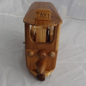 Handmade Wooden Large Wooden TUK TUK Taxi Rickshaw Collectors Model Sml ...