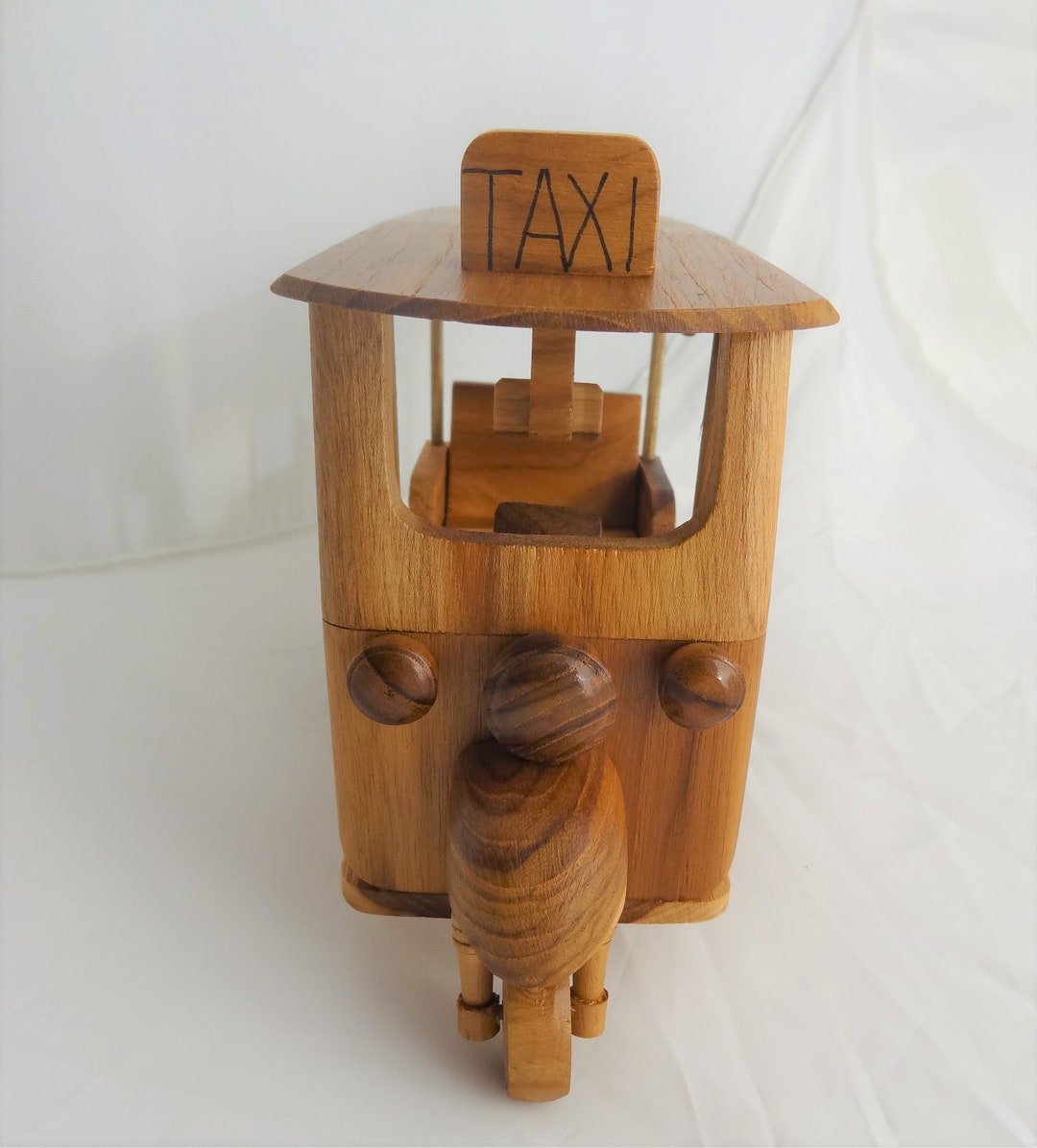 Handmade Wooden Large Wooden TUK TUK Taxi Rickshaw Collectors Model Sml ...