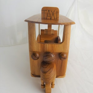 Handmade Wooden Large Wooden TUK TUK Taxi Rickshaw Collectors Model Sml ...