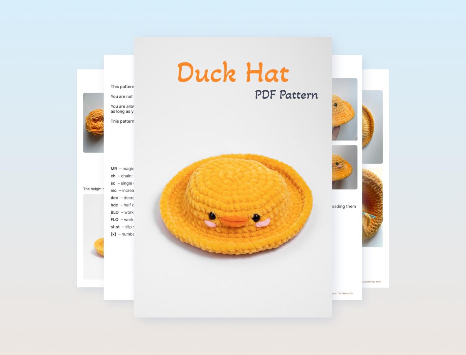 Easy PDF Crochet Pattern Duck Hat - Etsy