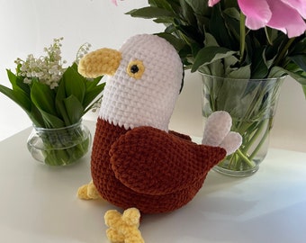 Crochet Eagle Pattern LOW SEW Bird Mini Baby Eagle Stuffed Animal PDF ...