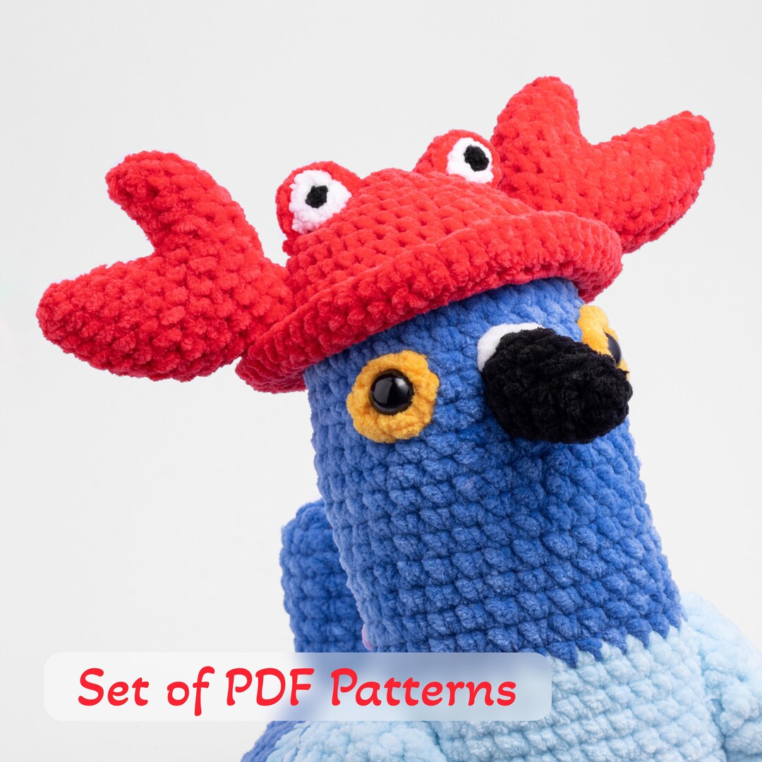 Pigeon & Crab Hat Crochet Pattern Set (PDF) - Etsy