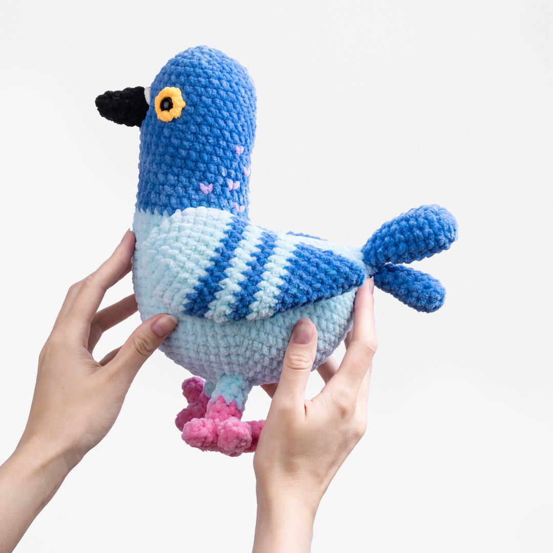 TOY Crochet Pigeon, Knitted Dove, Stuffed Bird, Cute Plush Pigeon ...