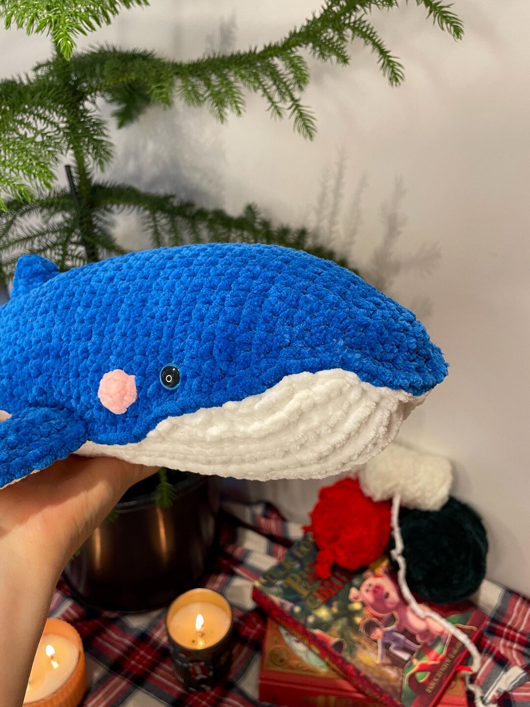 Toy. Crochet Whale, Knitted Whale, Stuffed Toy, Cute Plush Whale ...