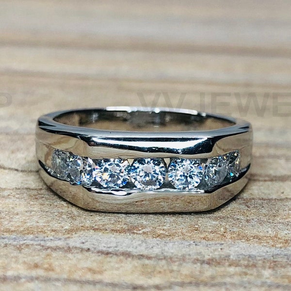 Lab Diamond Channel Ring - Etsy