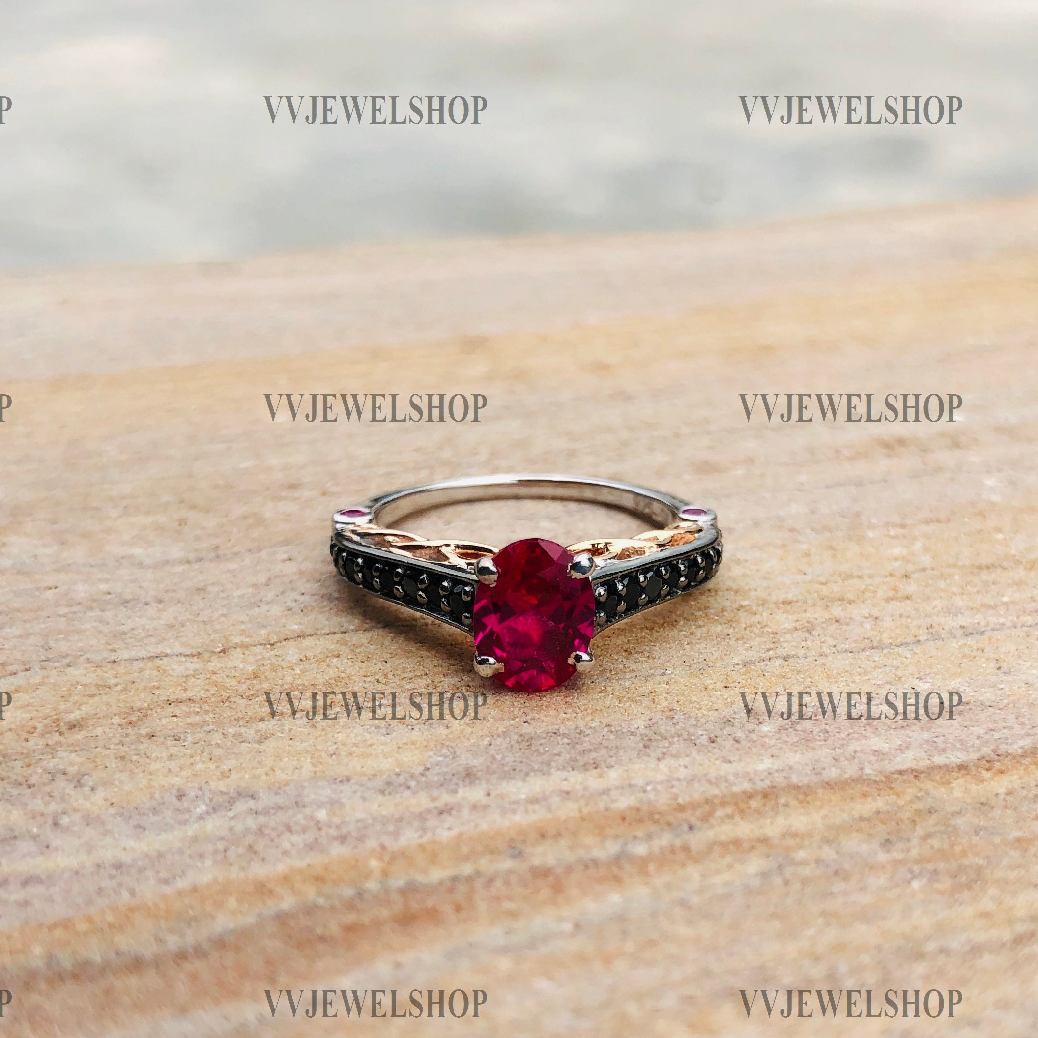 Enchanted Disney Villains Evil Queen Oval Garnet and 0.23 CT. T.W ...