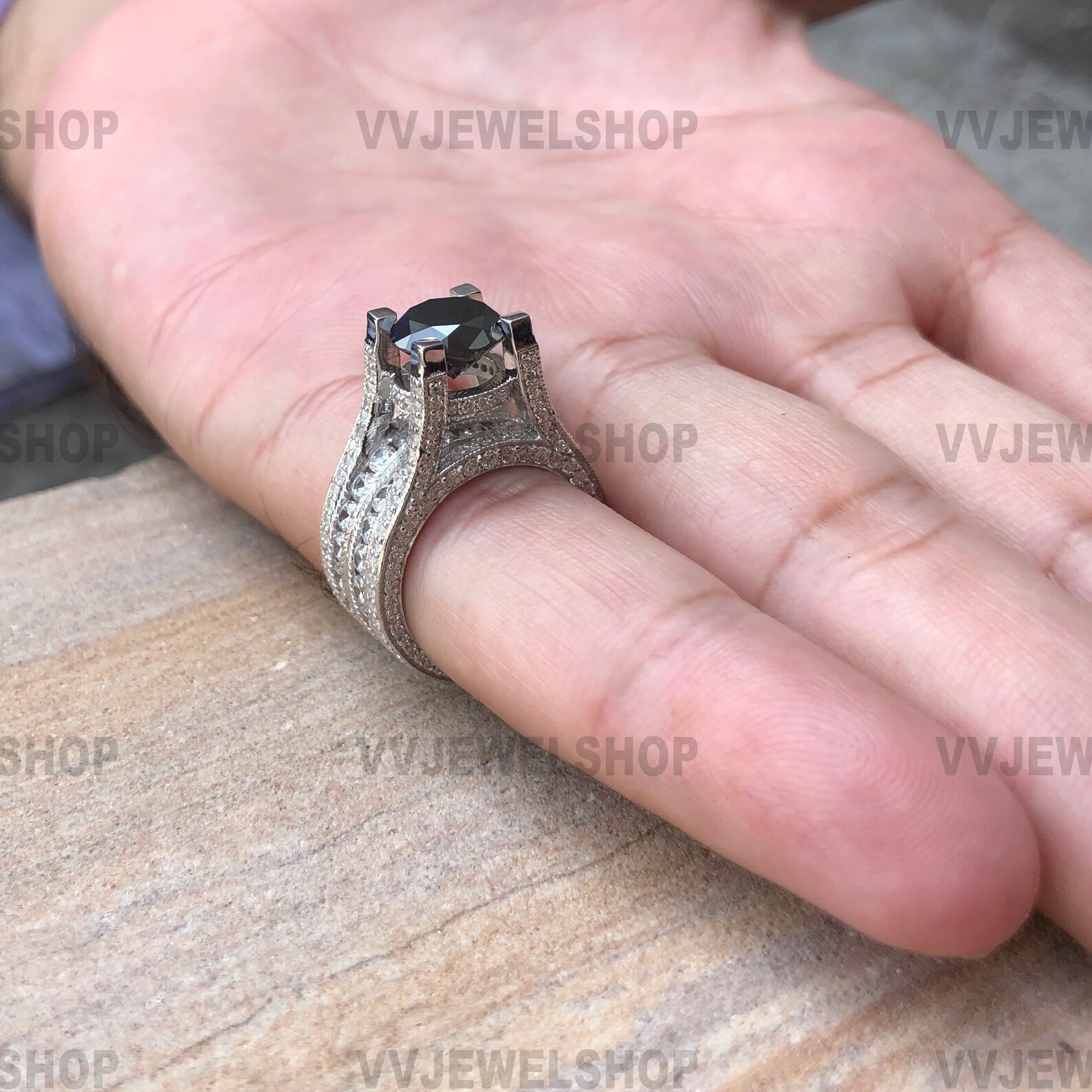 Women's Ring Heavy Biker Gang Ring Moissanite Ring - Etsy