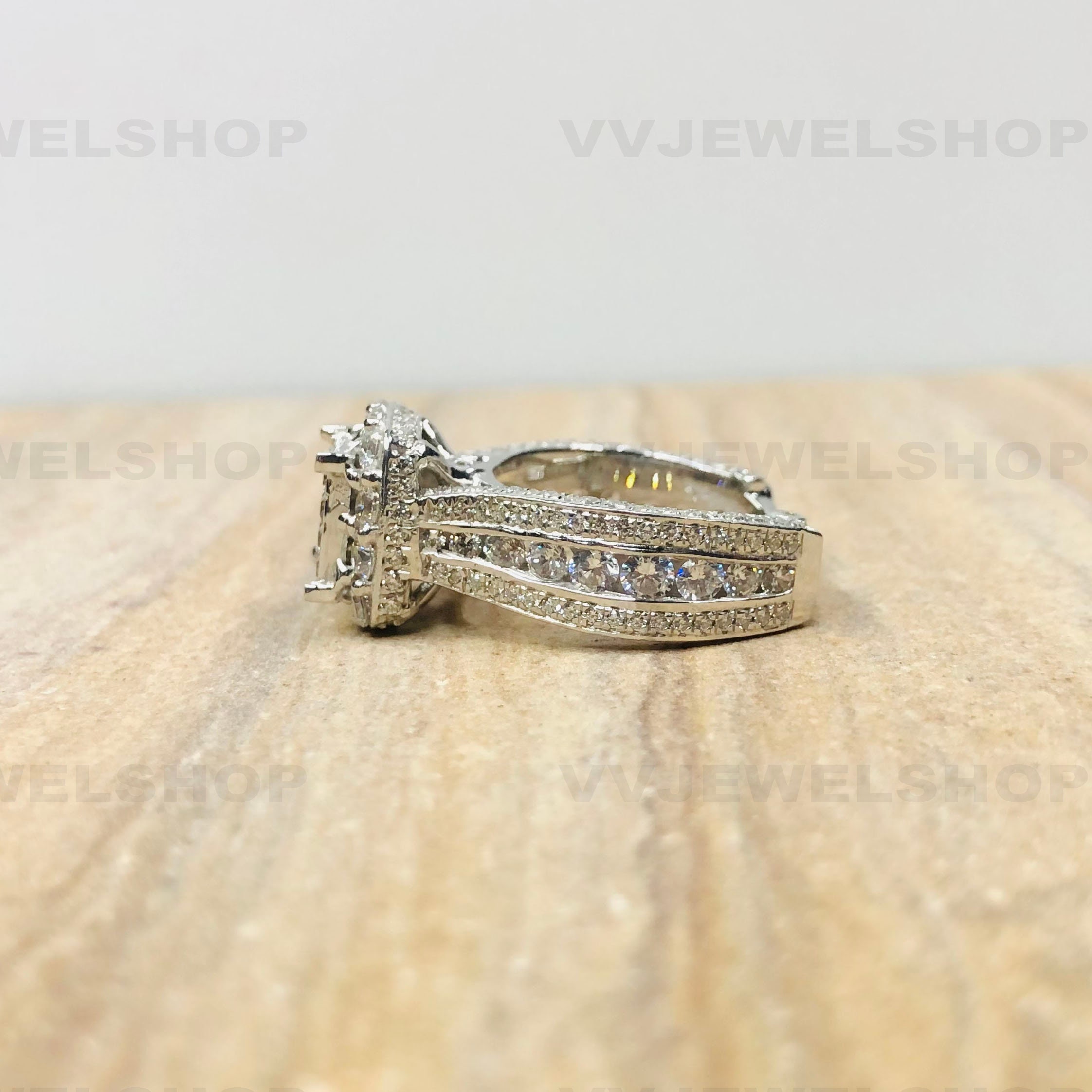 Princess Cut Ring, Engagement Ring, Invisible Pave Set Diamond Ring ...