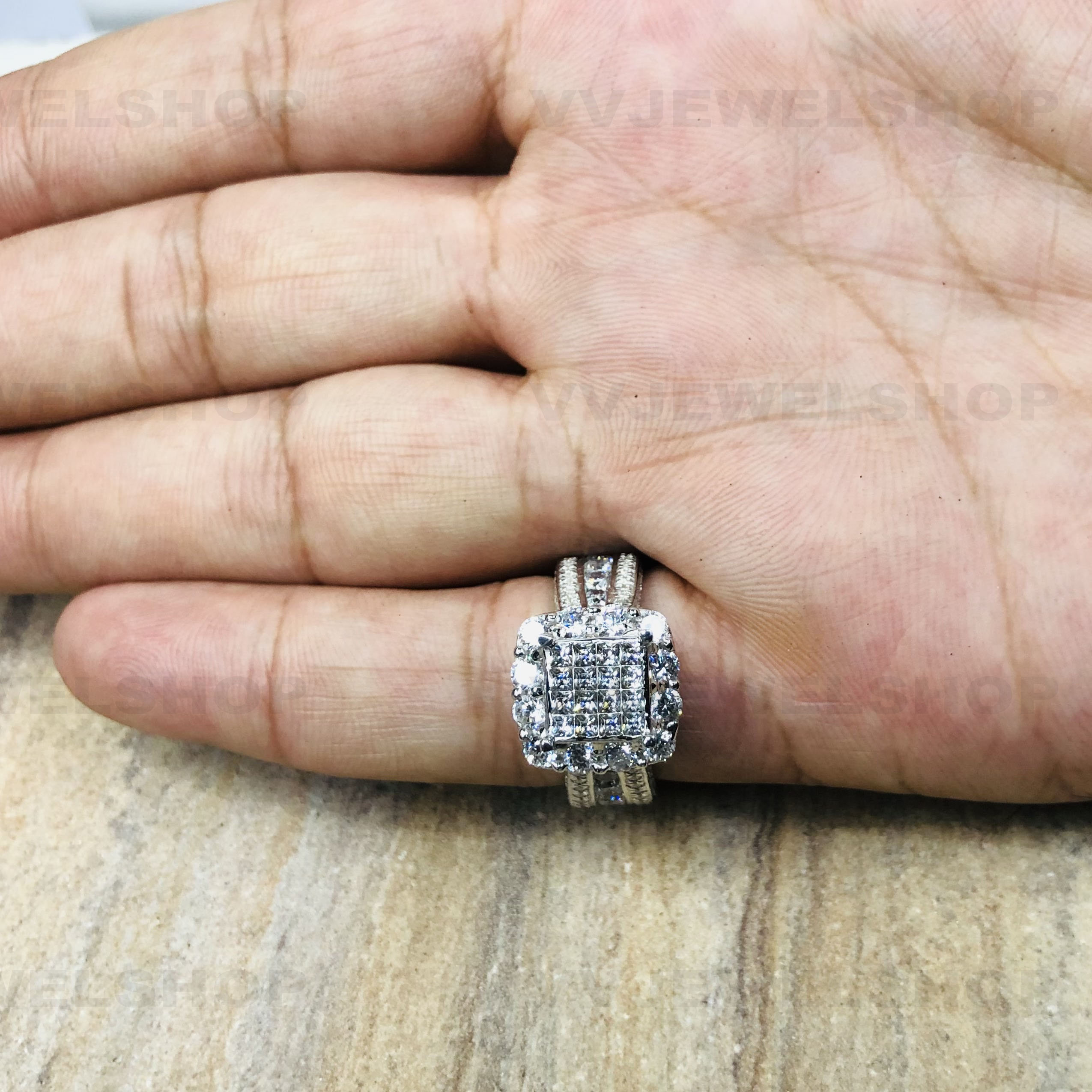 Princess Cut Ring, Engagement Ring, Invisible Pave Set Diamond Ring ...