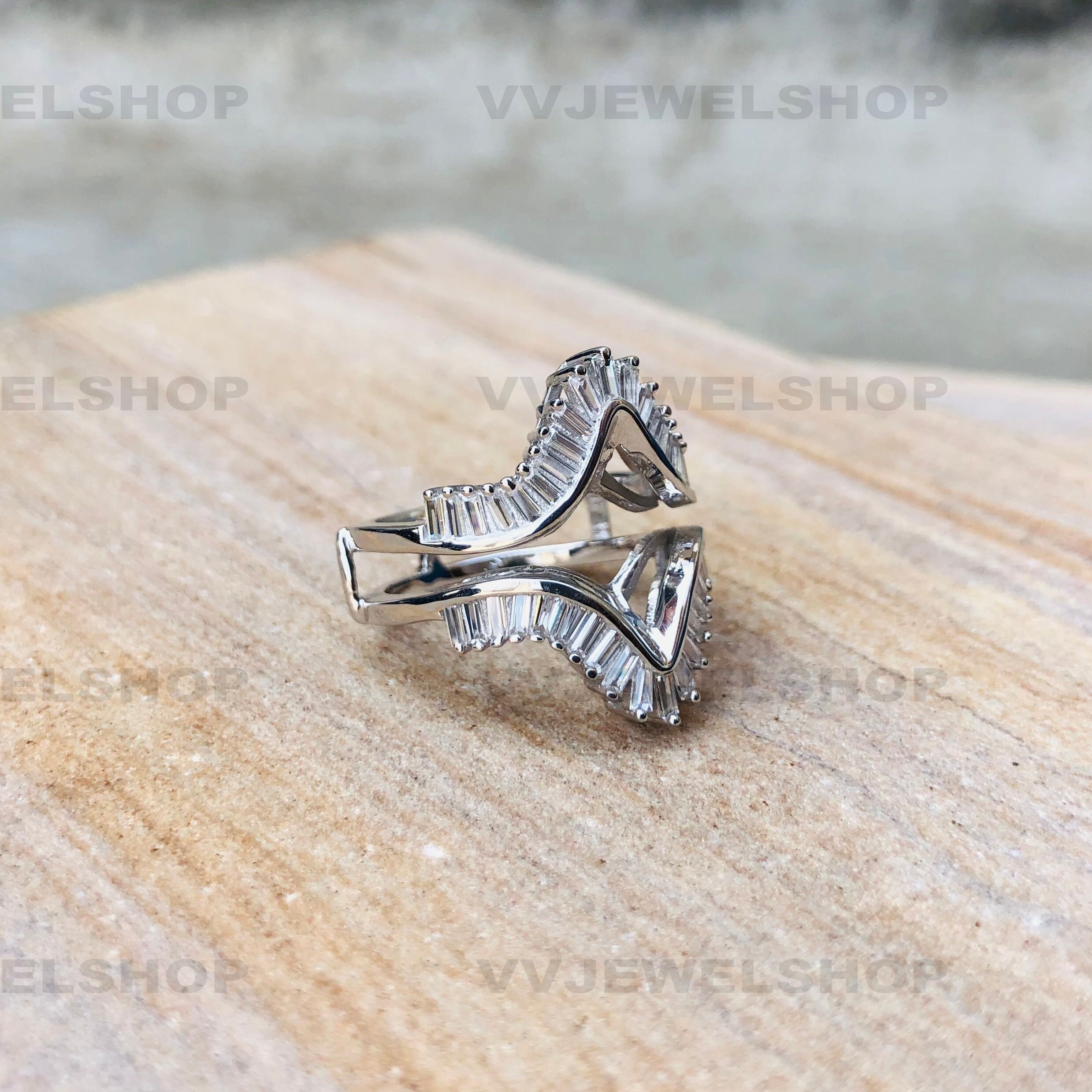 Baguette Diamond Wrap Enhancer Solitaire Ring Wrap Guard - Etsy