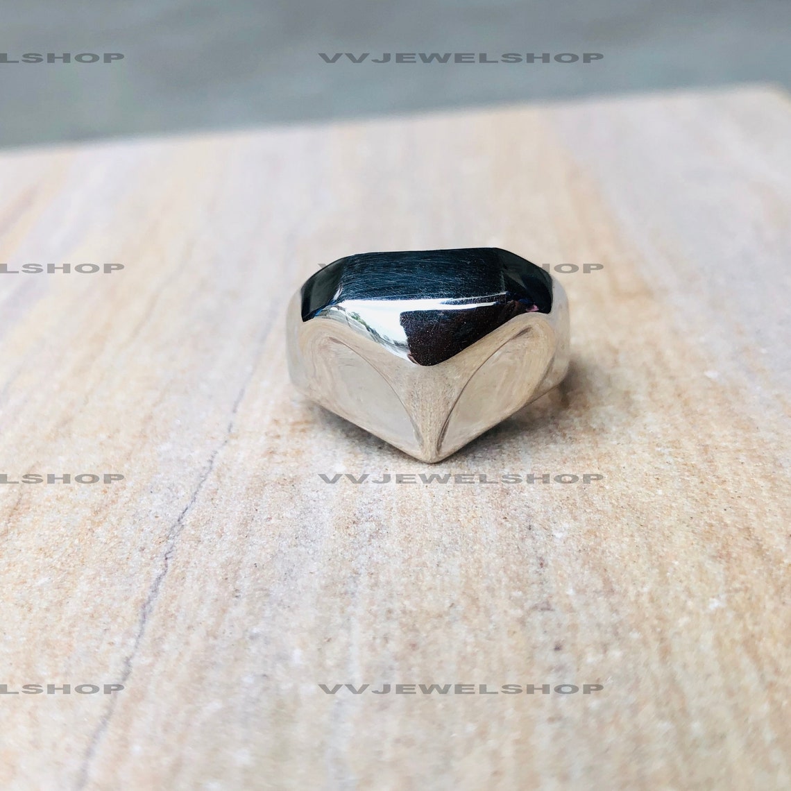 Owl Face Ring Barn Owl Ring Geometric Sterling Silver Barn | Etsy