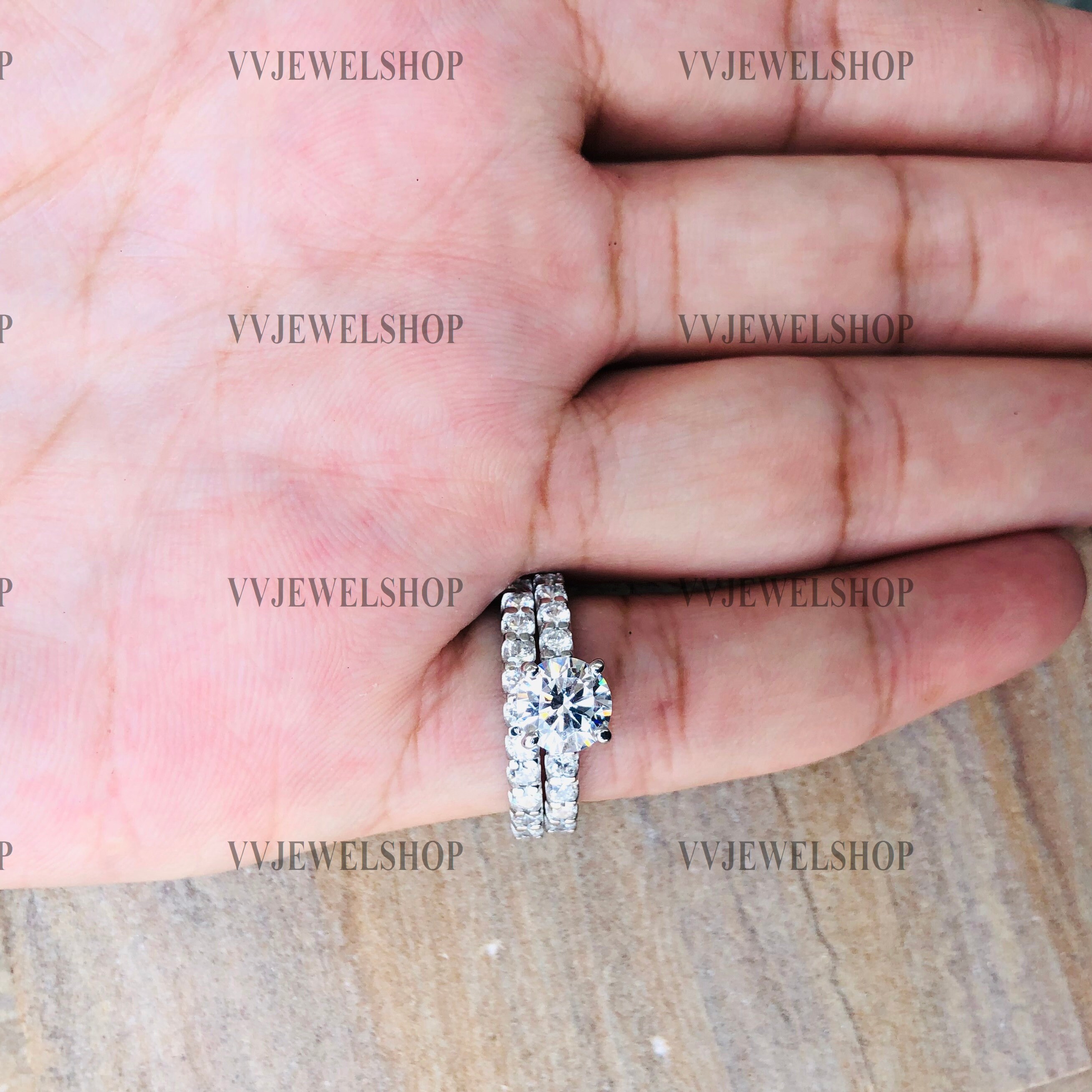 Solid Sterling Silver Wedding Sets Women's Bridal Sets | Etsy