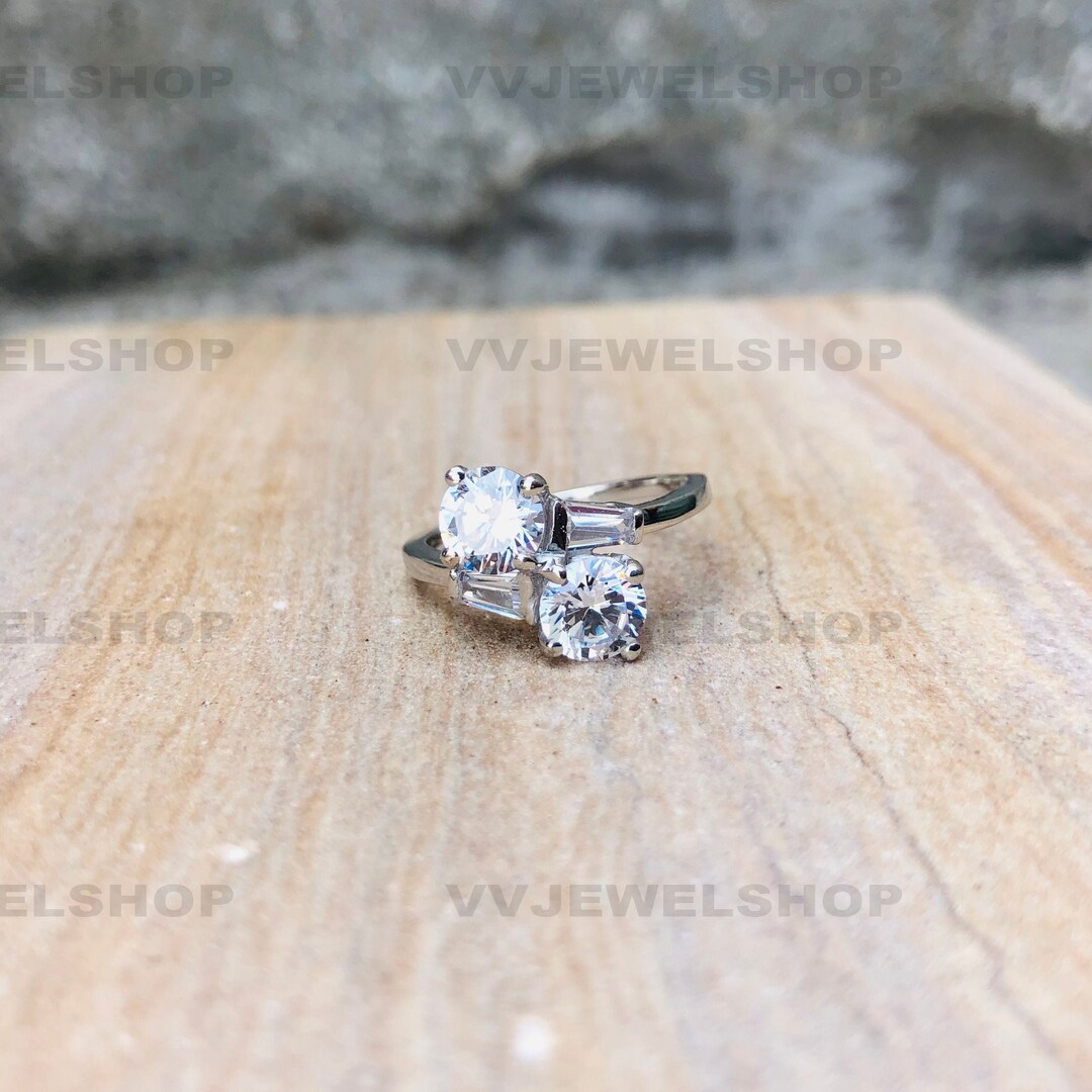 Together Forever Engagement Ring, Promise Ring, Solid White Gold Ring ...