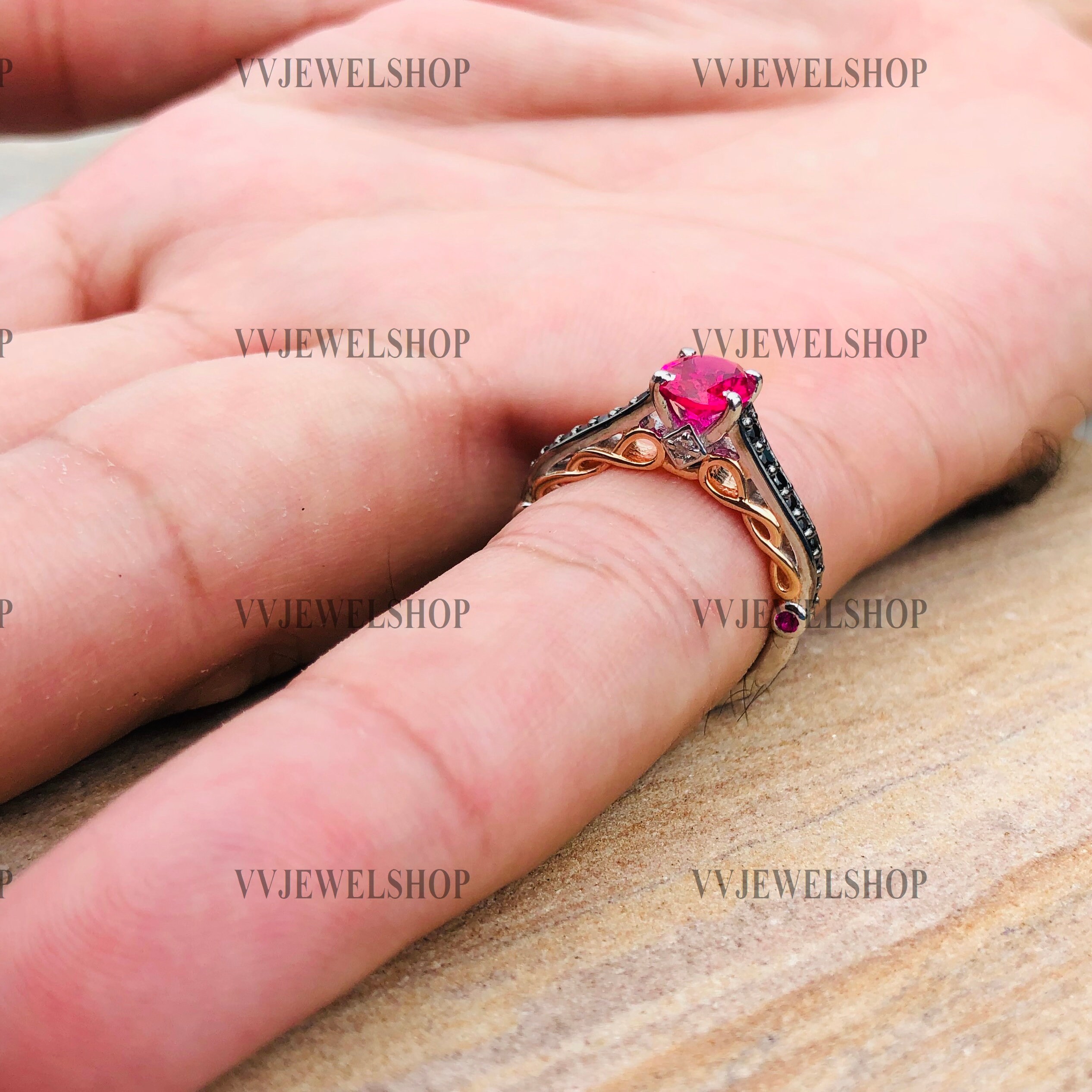 Enchanted Disney Villains Evil Queen Oval Garnet and 0.23 CT. T.W ...