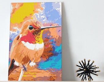 Hummingbird Paint by Number - Etsy