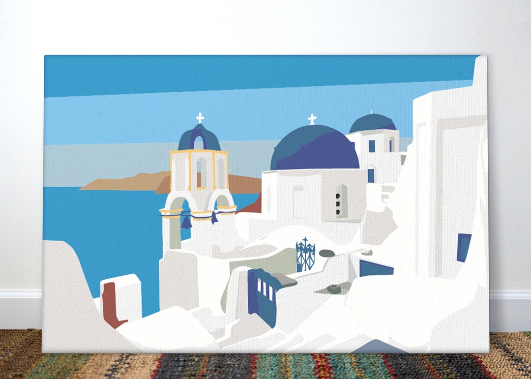 Santorini DIY Kit Paint by Numbers Handmade Picture Divided by Numbers ...