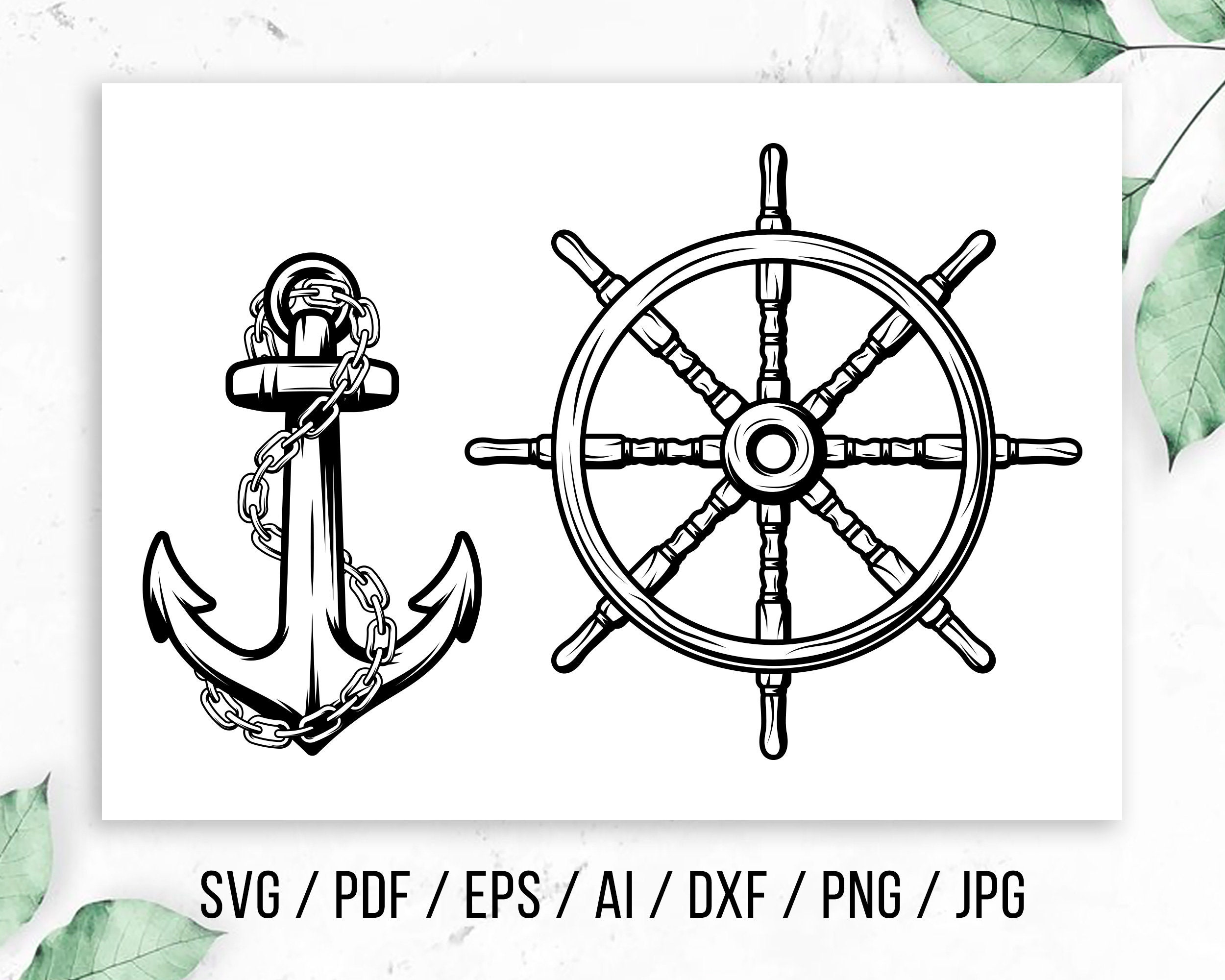 Ship Wheel And Anchor Clip Art