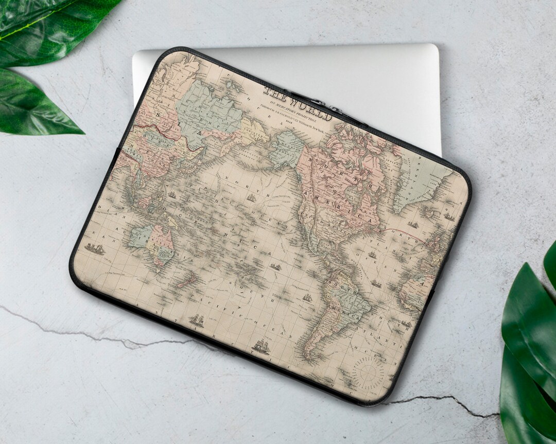 Old Map Laptop Sleeve World Map Laptop Sleeve Map Laptop Sleeve 12 Inch ...