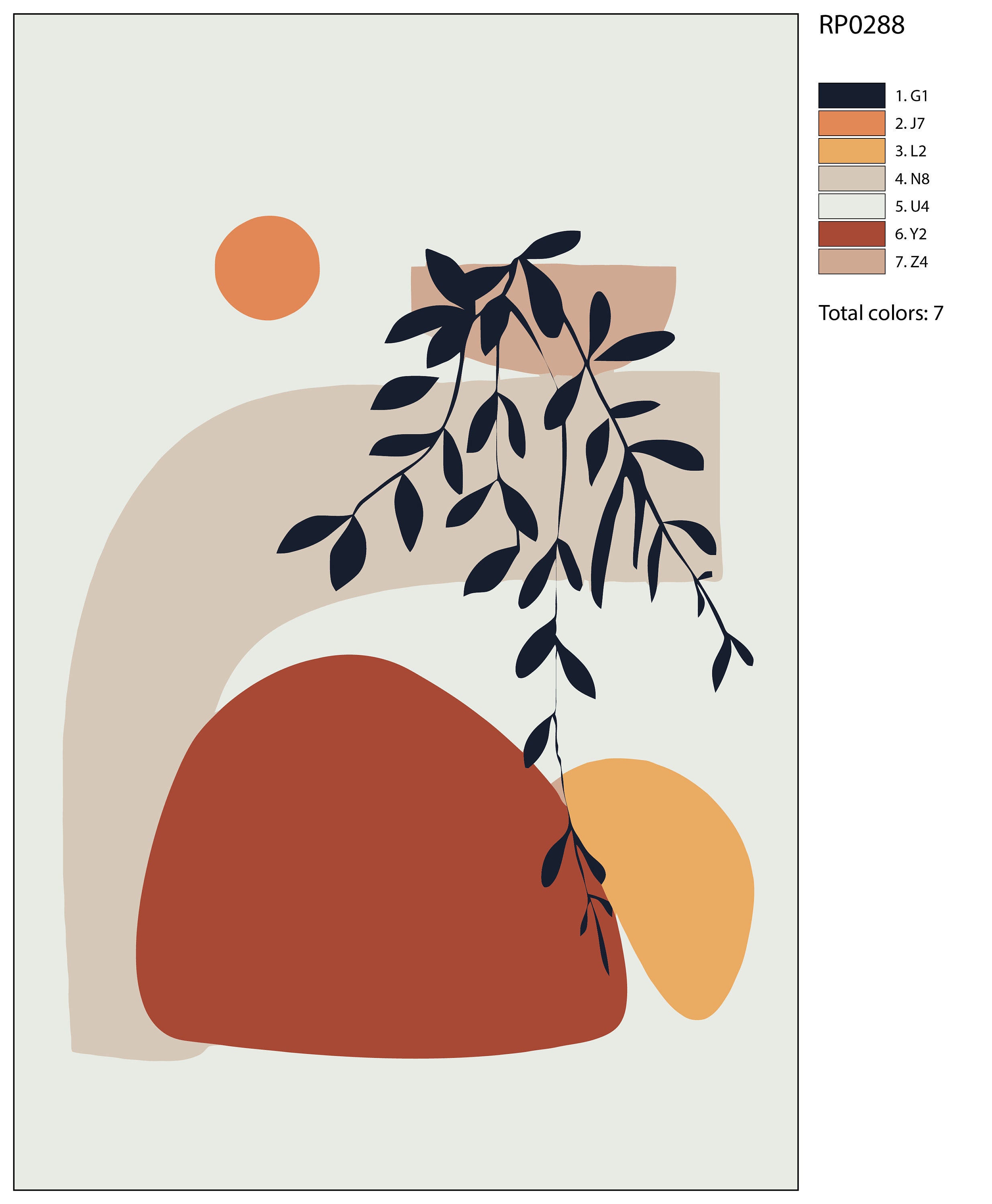 Abstract Paint by Number Leaves Paint by Numbers Sun Paint by | Etsy