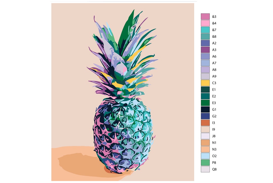 Colorful Pineapple Perfect Gift Idea for Painter DIY Set Pop Art Paint ...