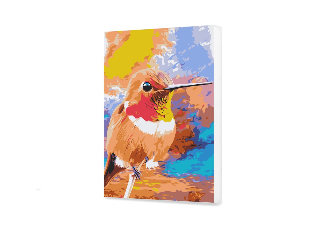 Hummingbird Paint by Numbers DIY Kit Bird Painting by Number | Etsy