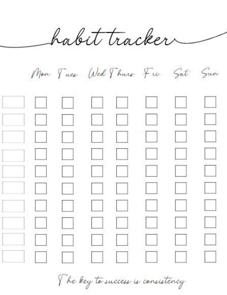 Minimalist Weekly Habit Tracker Printable (PDF Download) - Etsy