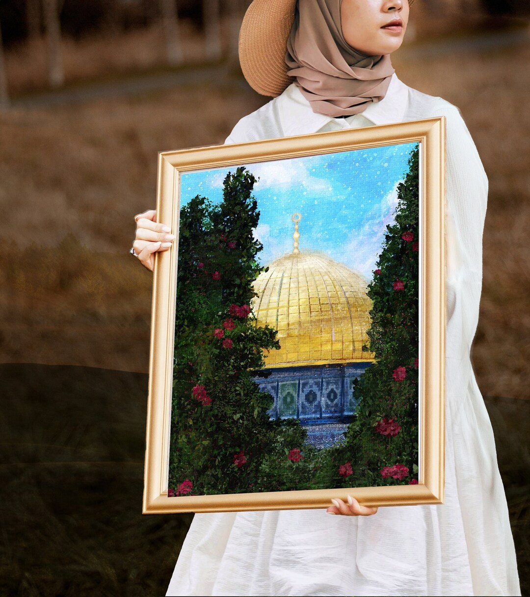 Al Aqsa Mosque Wall Art, Dome of the Rock Print, Watercolor Painting ...