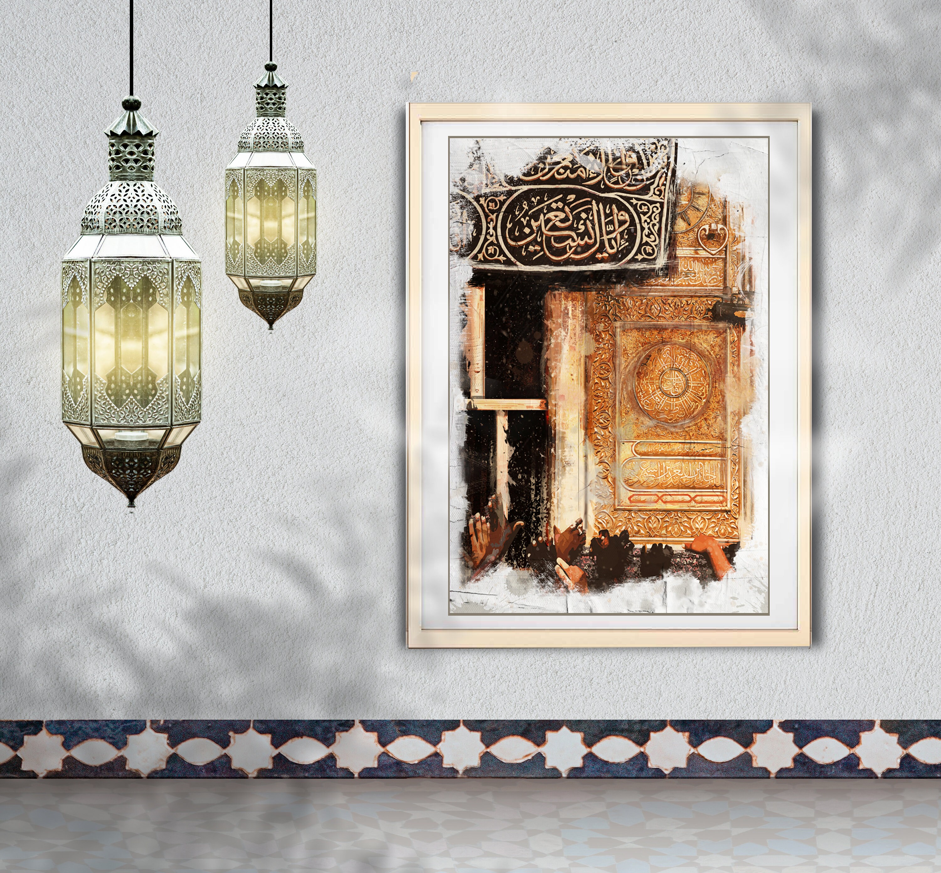 Kaaba Wall Art Mecca Wall Art Painting Kaaba Door Kiswah - Etsy