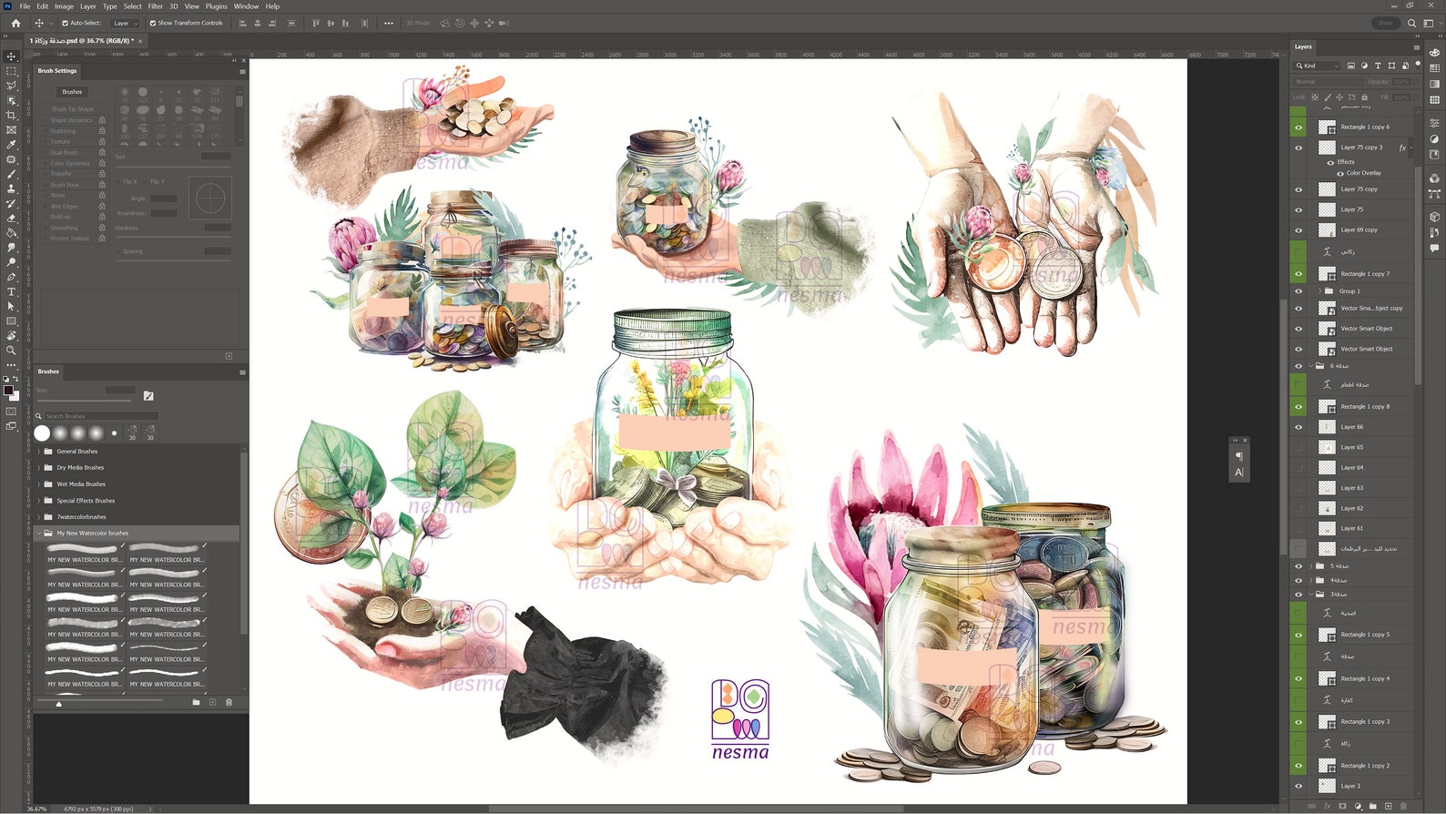 Zakat - Charity Clipart Set: Hands Giving Money, Zakat & Sadaqat ...