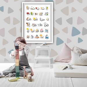 Arabic Alphabet Educational Poster for Kids, Preschool Prints Letters ...
